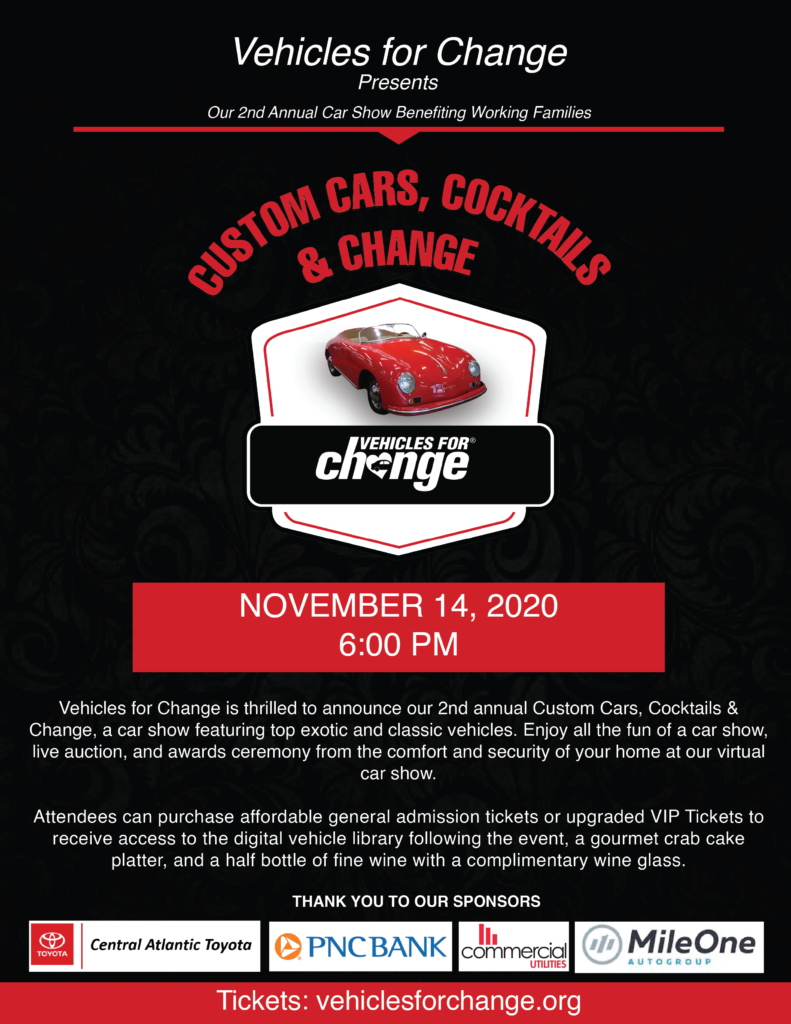 VIRTUAL CAR SHOW: Custom Cars, Cocktails & Change