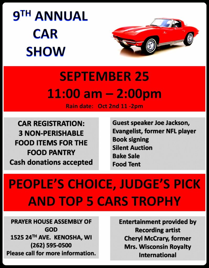 9th Annual Car Show – Sunday September 25
