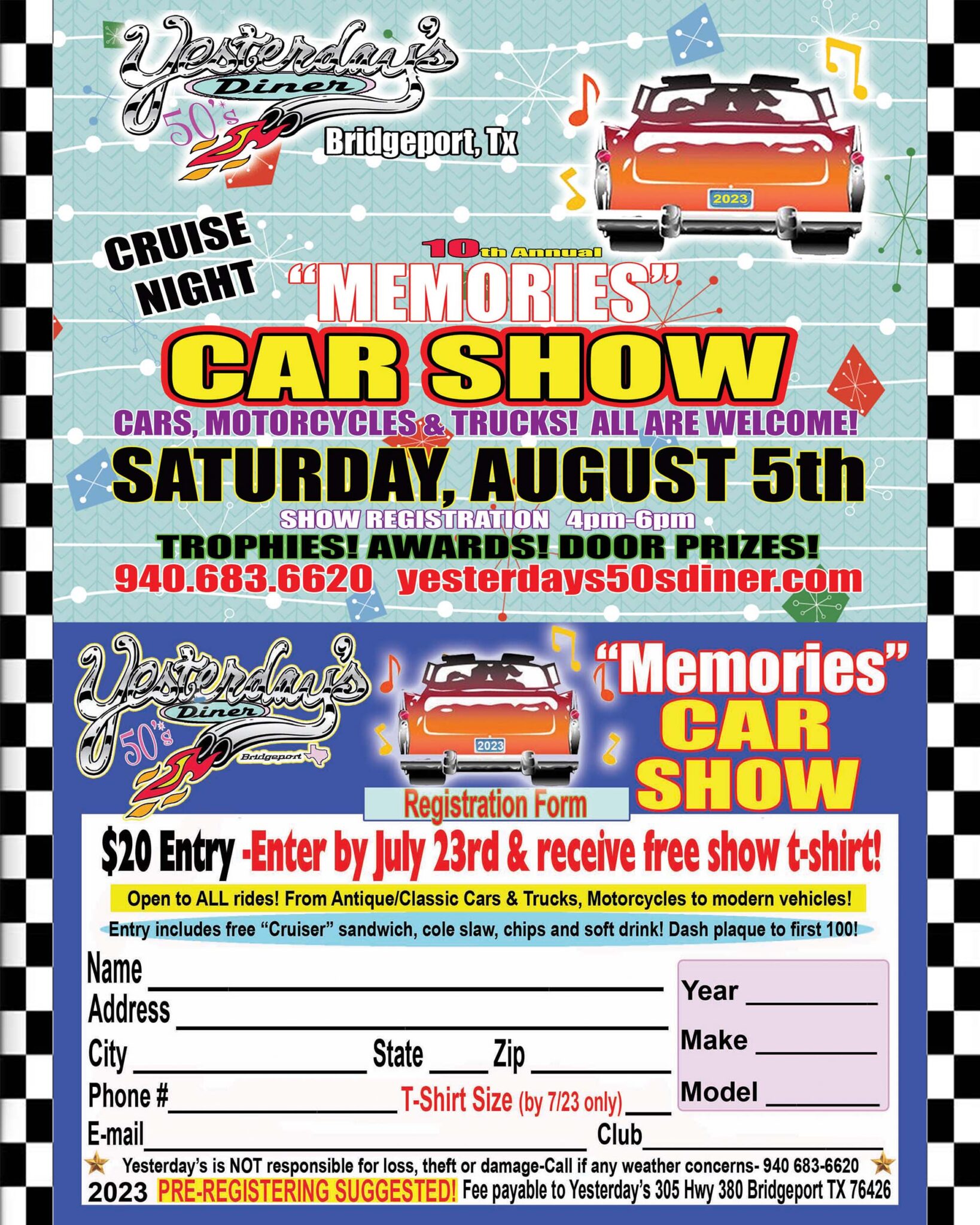 10th Annual “Memories” Car Show