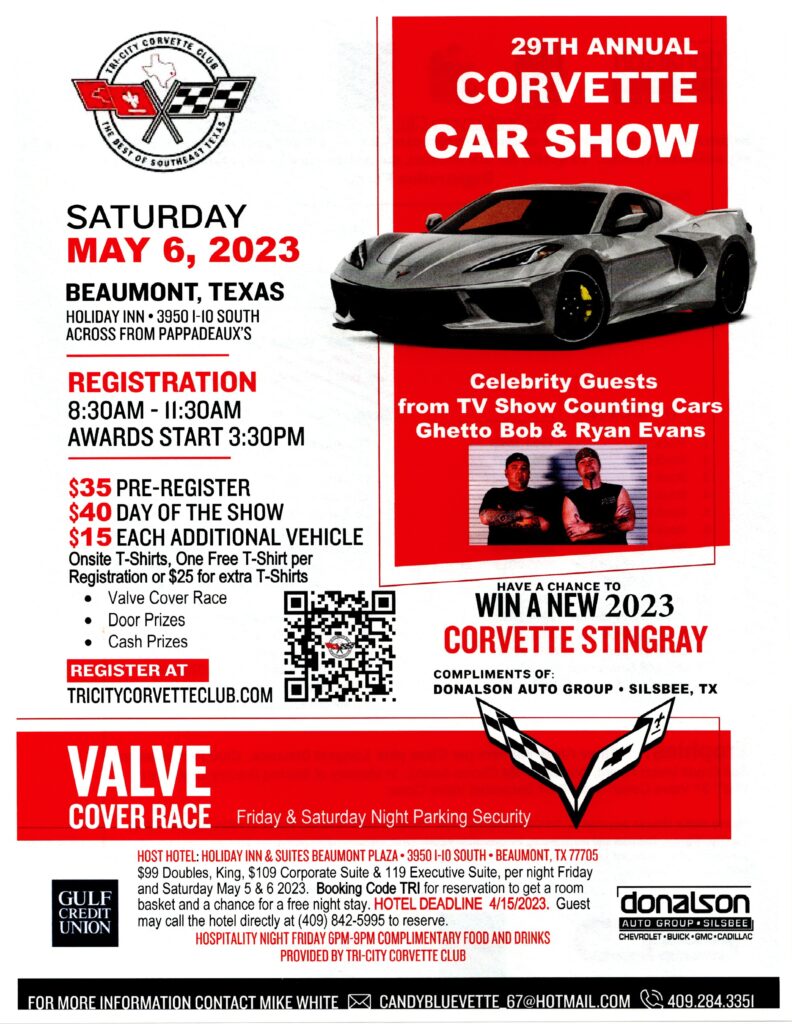 Tri City Corvette Club’s 29th Annual Corvette Car Show