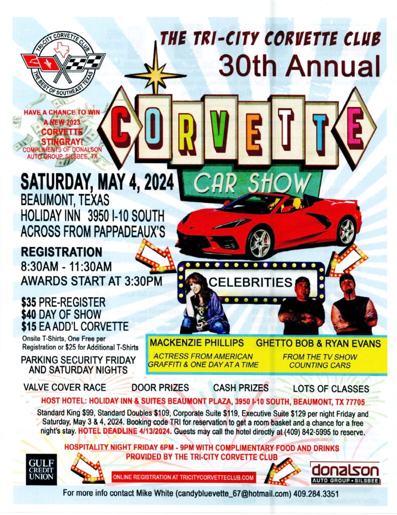 Tri City Corvette Club’s 30th Annual Corvette Car Show